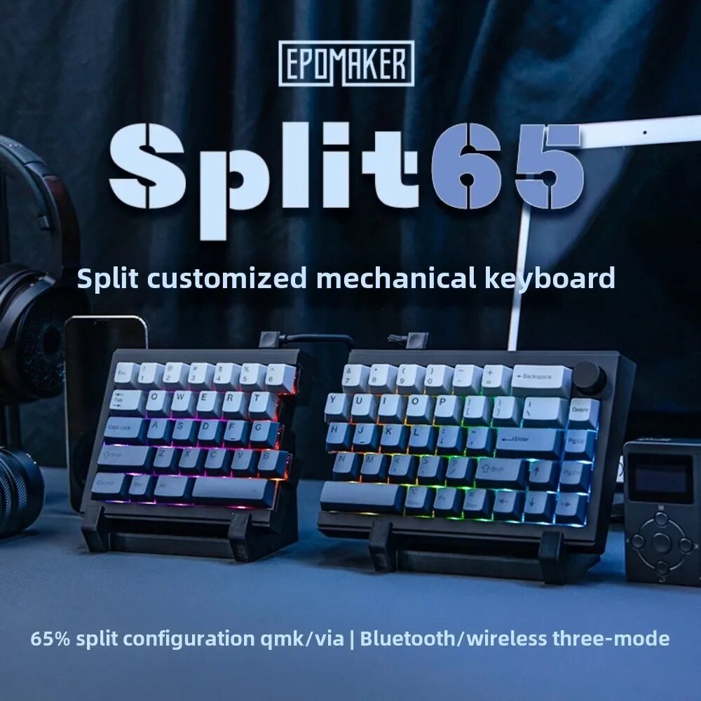 EPOMAKER Split65 беспроводная механическая клавиатура YANFU Flamingo