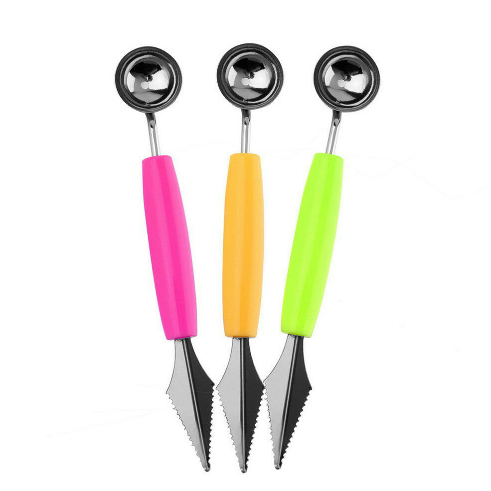 Ложка для мороженого 2 в 1 dual head fruit melon ice cream scoop spoon ball baller, кухонный инструмент