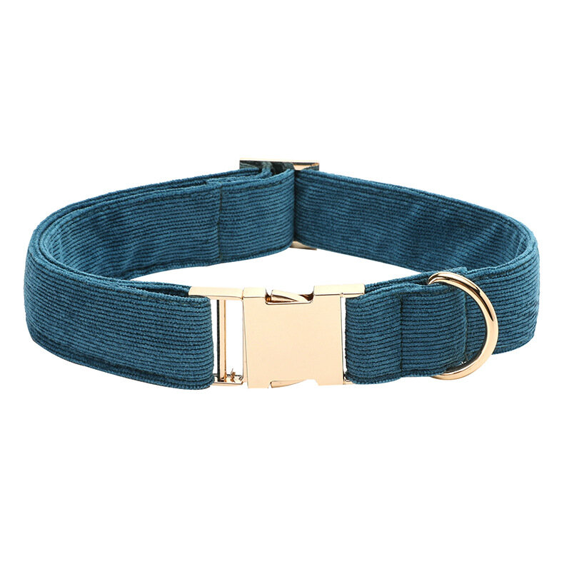 Поставка нового продукта темно-синий вельвет толстый собака прогулка воротник собака ошейник поводок костюм