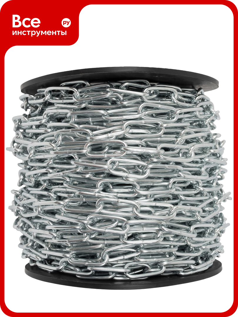 Сварная длиннозвенная цепь Gigant DIN 763 M4 50м 123922, металл