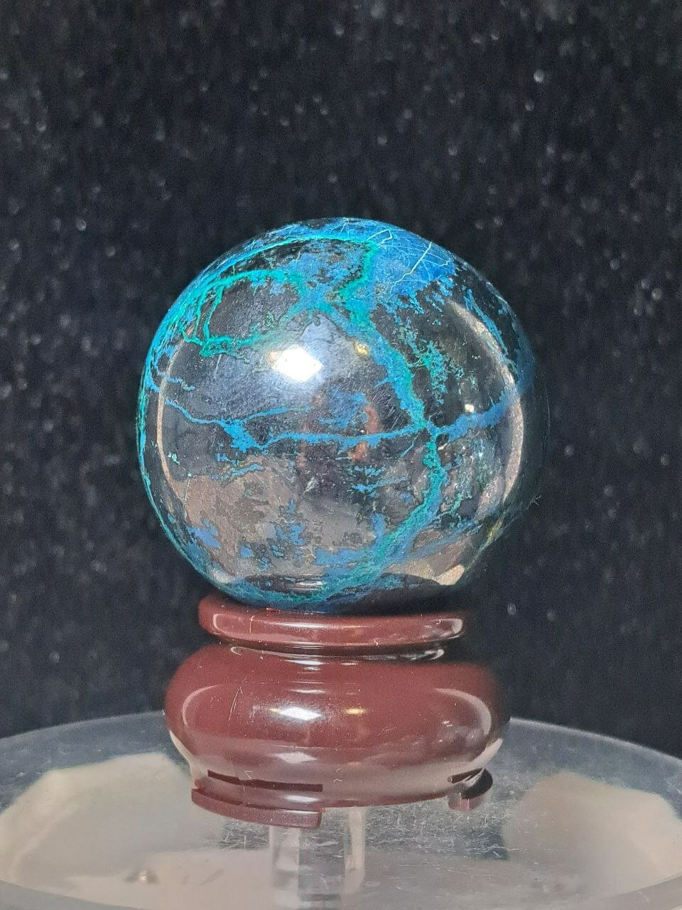 Камень шар хризоколла, натуральный камень, талисман, амулет, оберег, декор для дома, интерьера, 157 гр