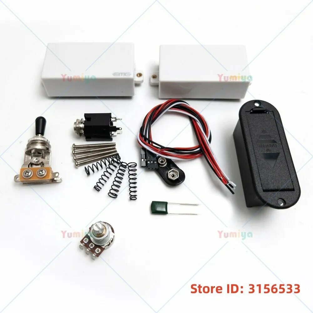 Активный звукосниматель EMG Звукосниматели для электрогитары Humbucker 9V Аккумуляторный источник питания Белые аксессуары для гитары