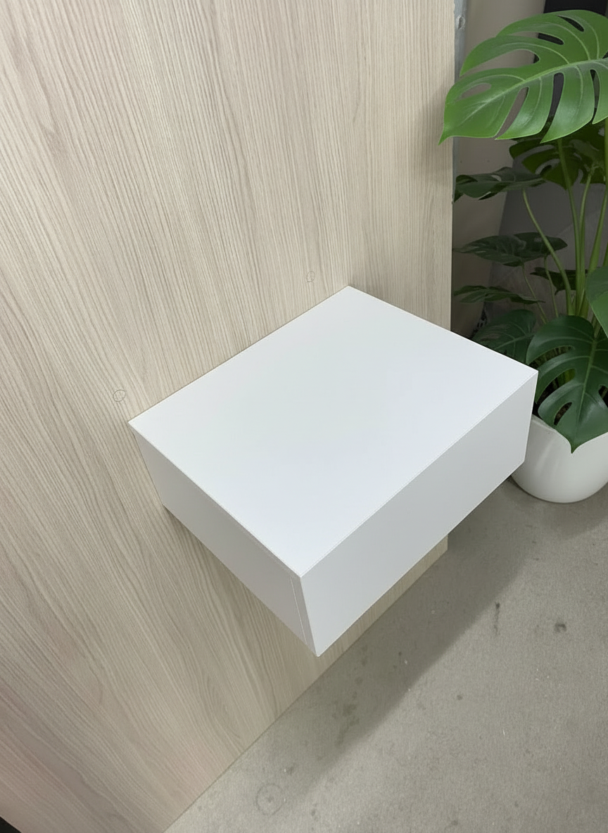 Тумба столик парящий выдвижной Hide BAOBAB ЛДСП 40*32*8 см цвет Белый