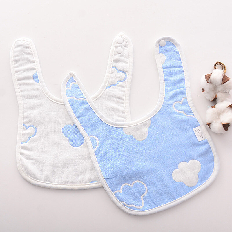 Слюнявчики для младенцев из чистого хлопка, жаккардовые, U-образные, против красного подбородка, для детей 0-1 года, полотенце для слюны, для новорожденных