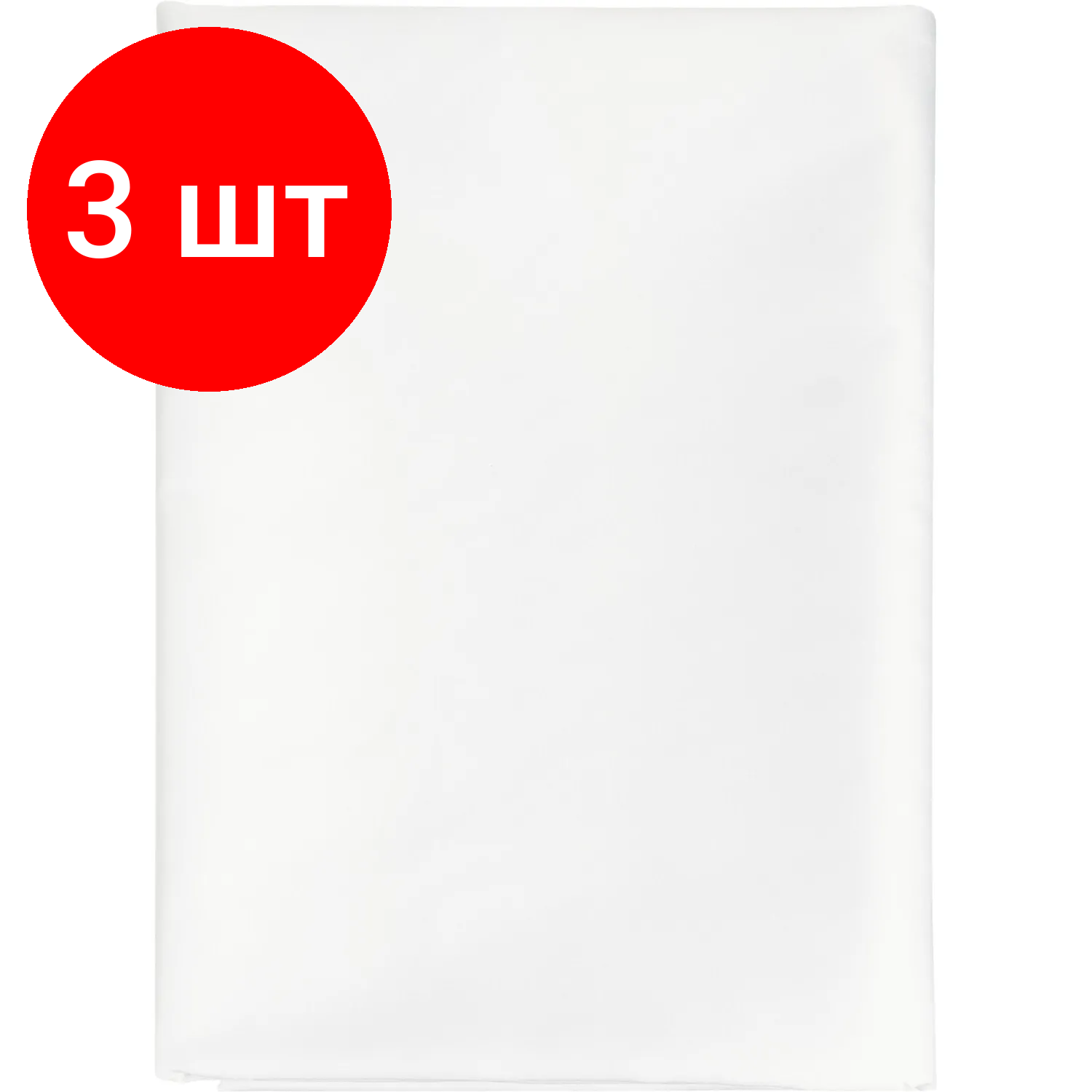 Комплект 3 штук, Скатерть Luscan Журавинка 145х145см (88%ПЭ, 12%хлопок) рис. гладкий, белый
