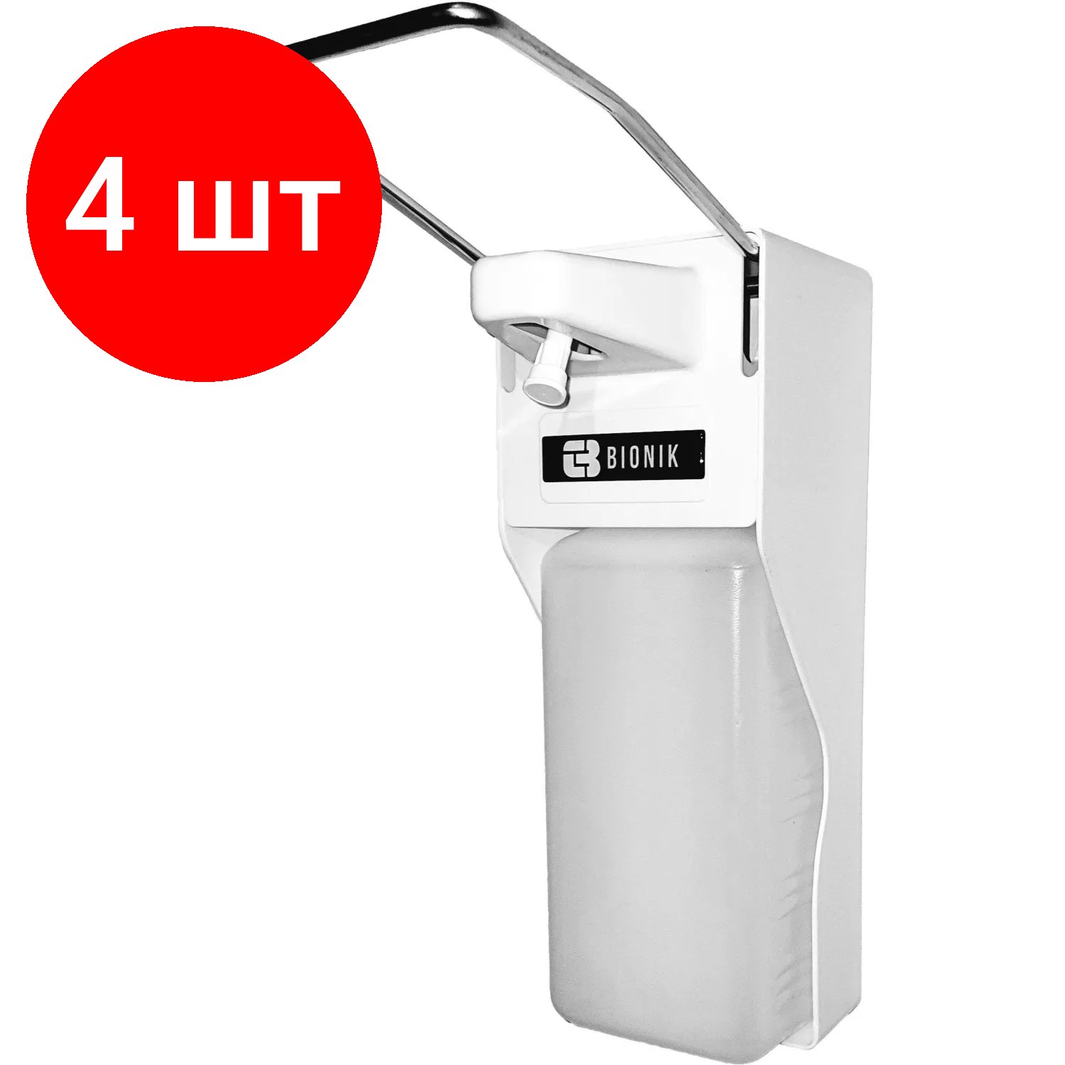 Комплект 4 штук, Дозатор локтевой Bio/R эконом 1 л