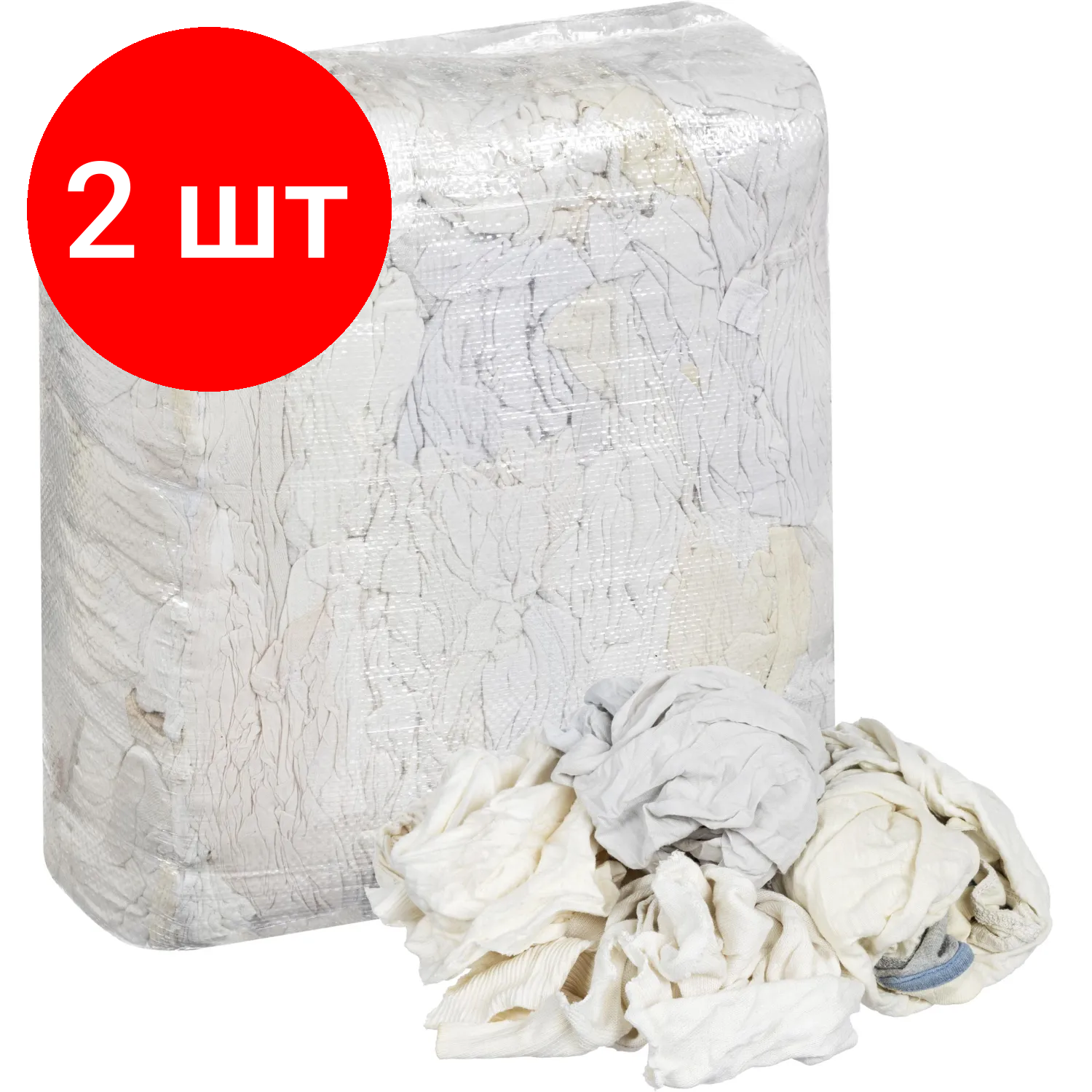 Комплект 2 штук, Ветошь трикотаж белый Выбор есть_Б, 10кг