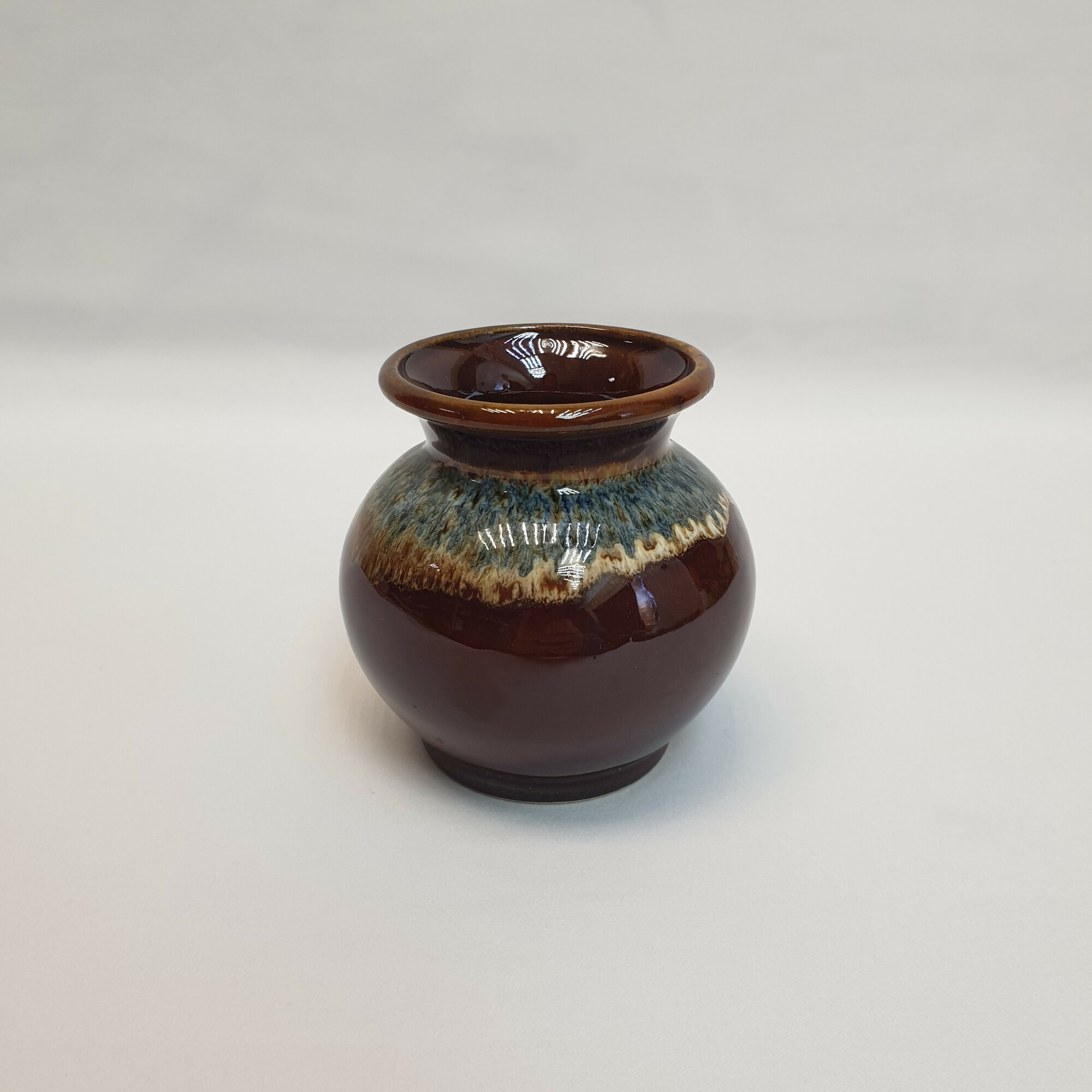 Ваза декоративная, обливная керамика высота 10 см, винтаж СССР