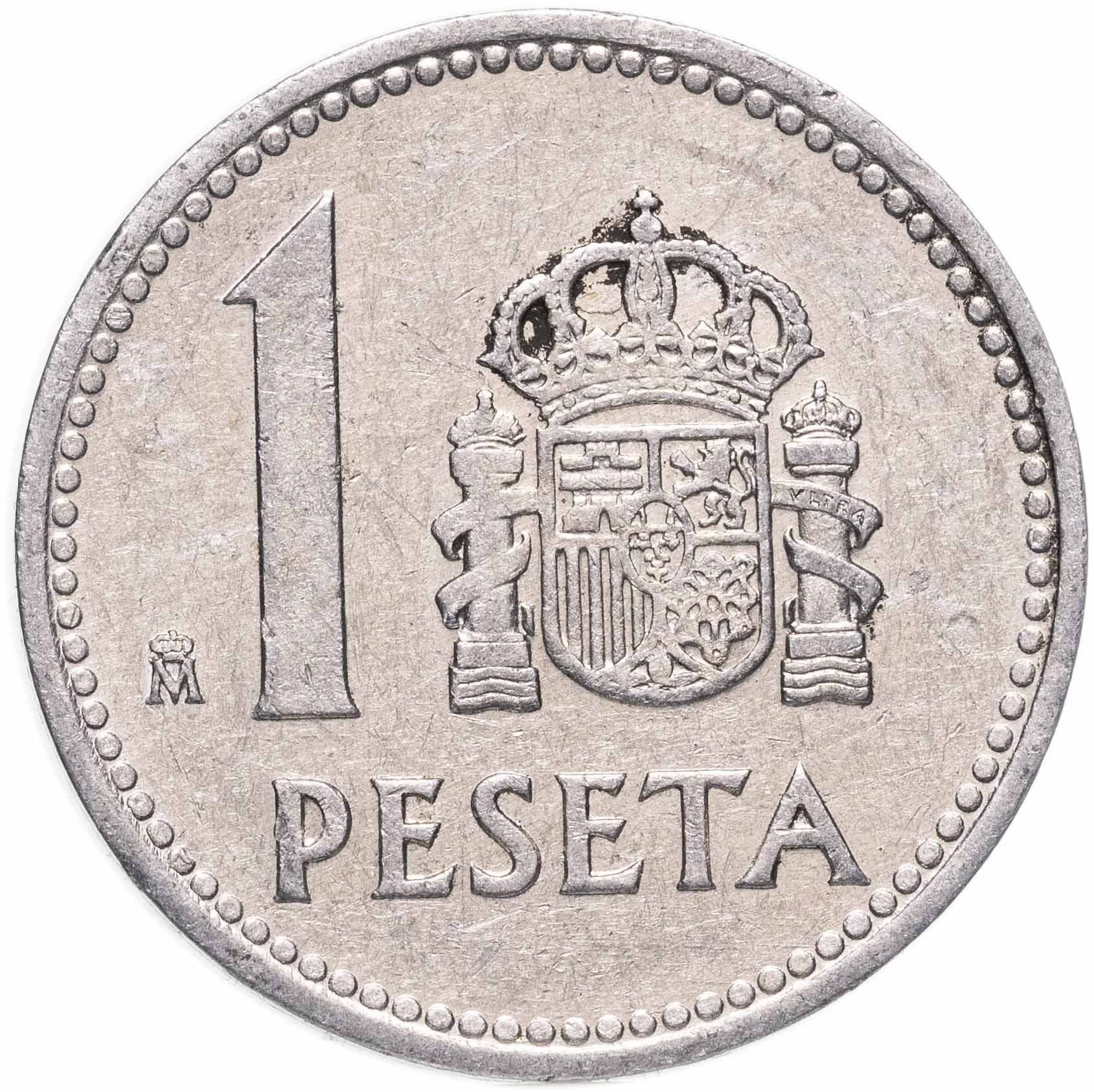 Испания 1 песета 1985, Алюминий, в сохранности XF