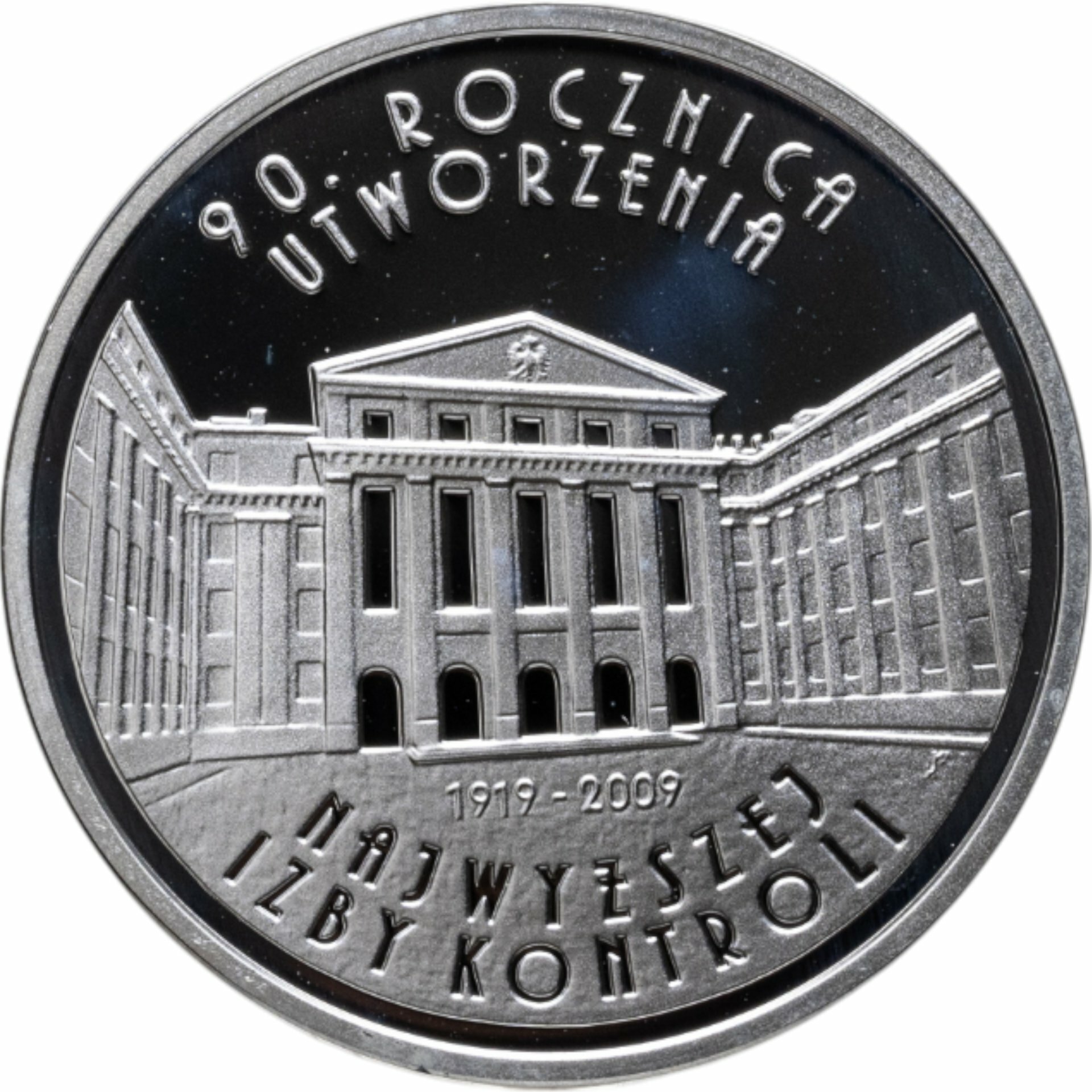 Польша 10 злотых 2009 "Верховная Палата Контроля", Серебро 925, в сохранности Proof