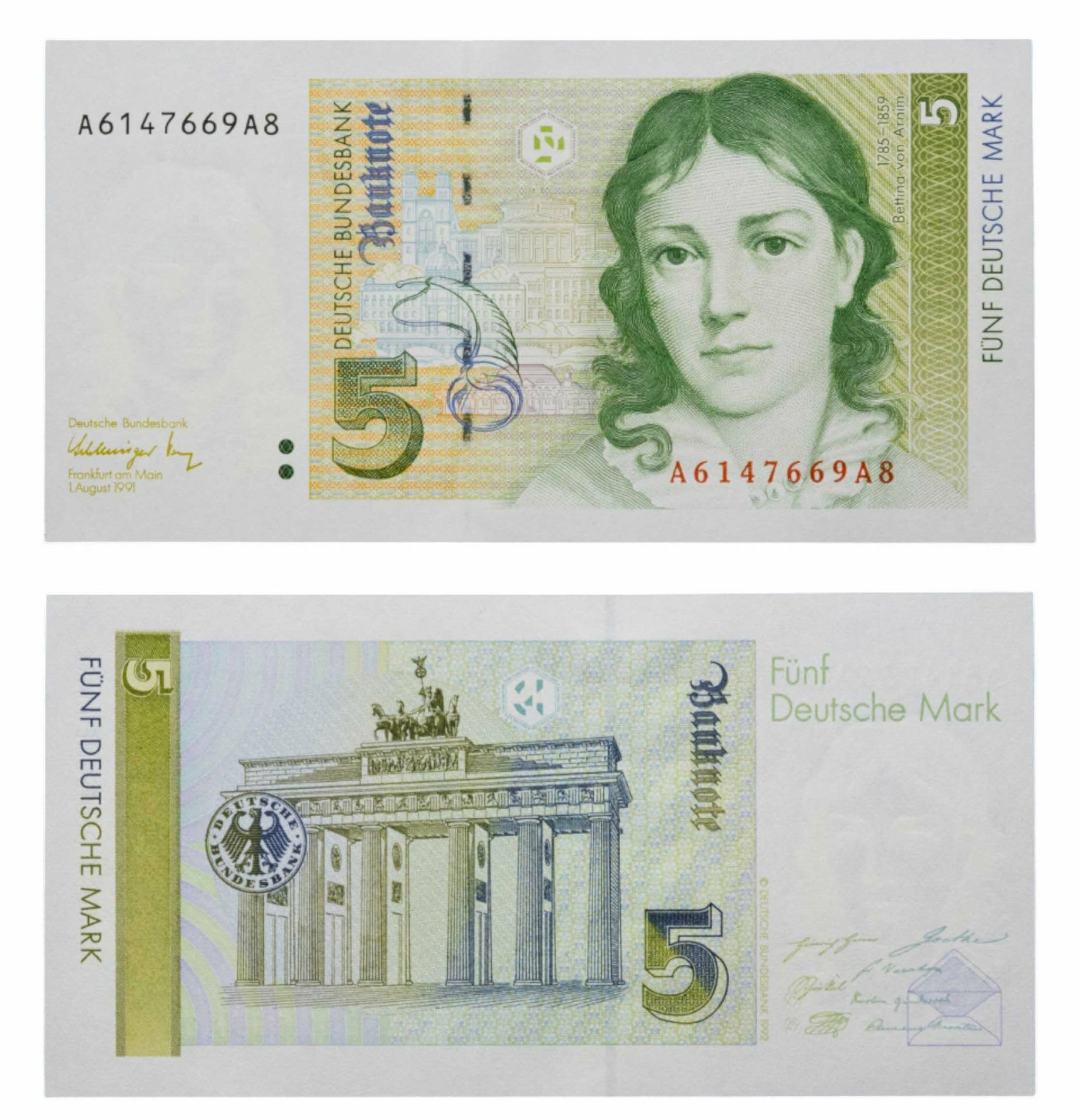Германия ФРГ 5 марок 1991 года