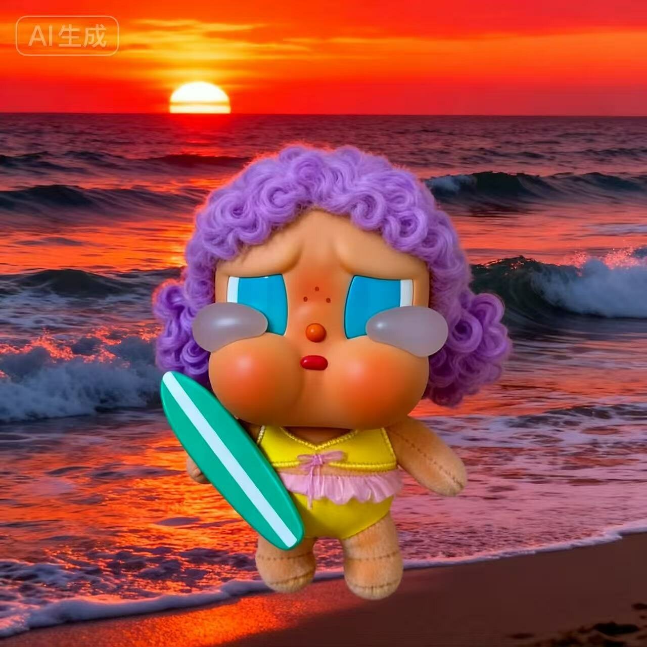 POP MART Новая серия Cry Baby Слепой бокс 2024 Cry Baby Режим отпуска включен