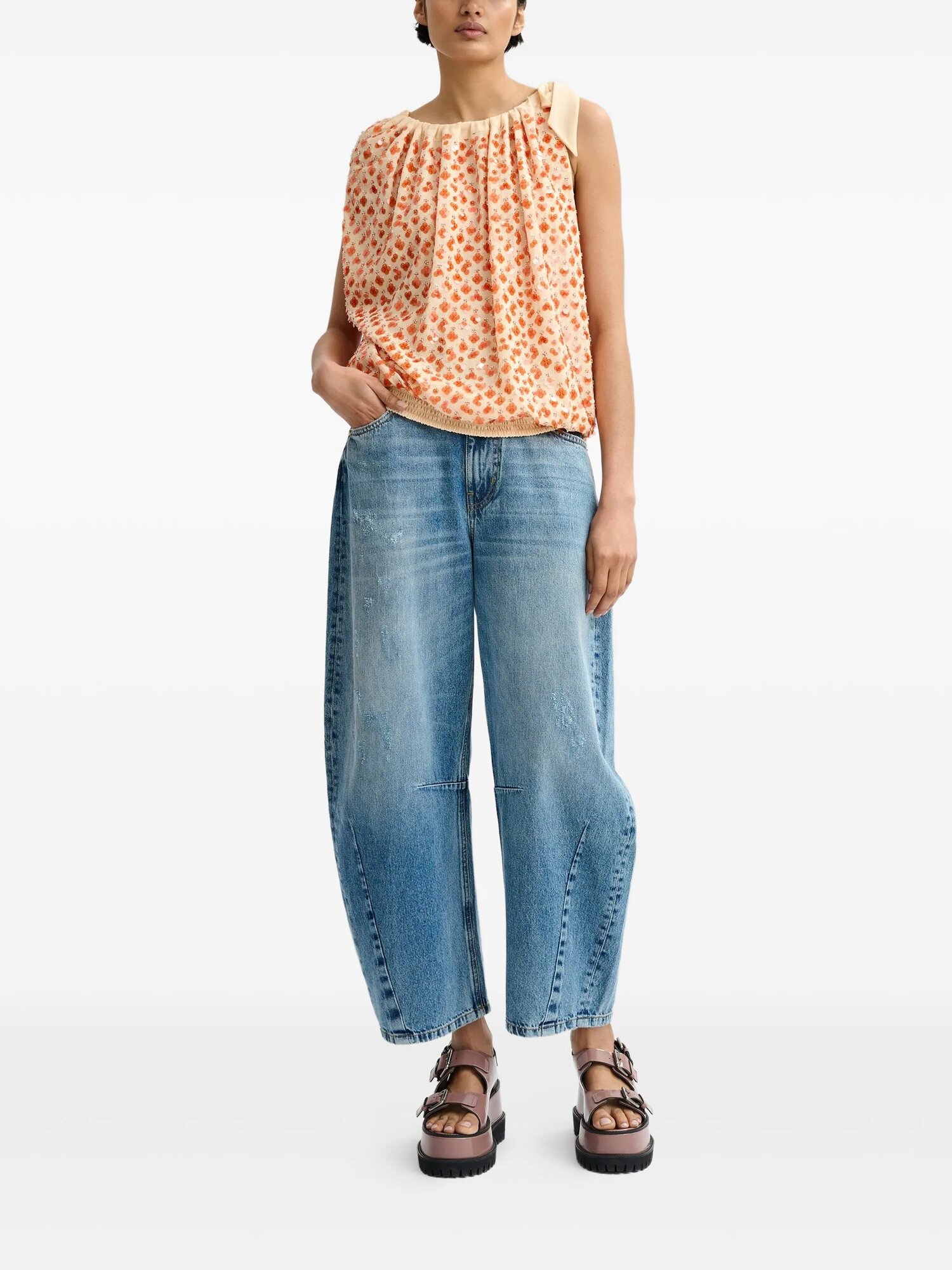 Блуза ESSENTIEL ANTWERP Sequin-embellished blouse, размер 38, разноцветный — фото 1