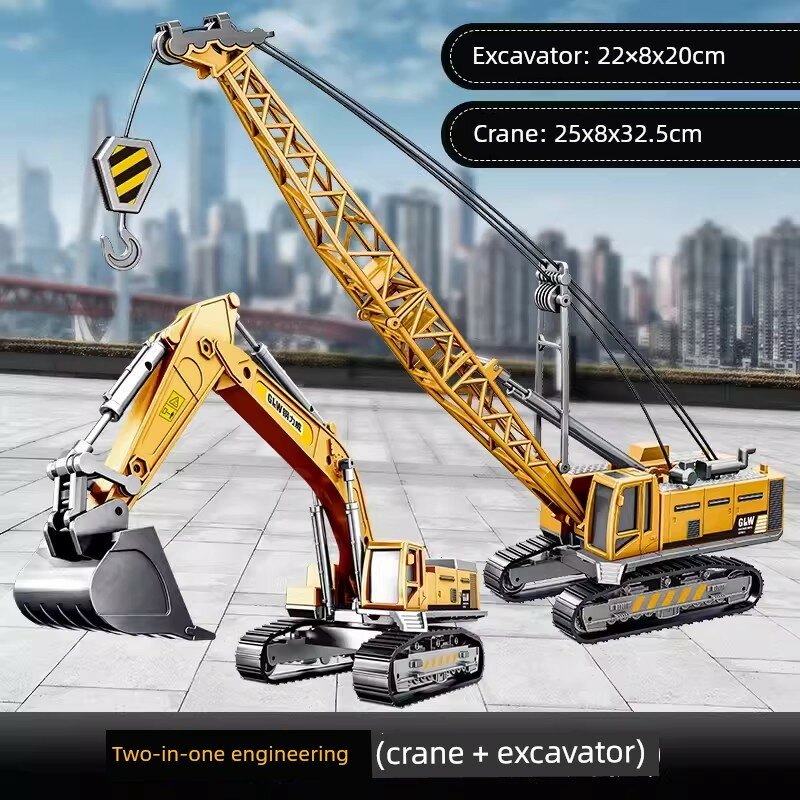 Игрушечный строительный кран-манипулятор из сплава, на радиоуправлении, для мальчиков, электрический, модель
