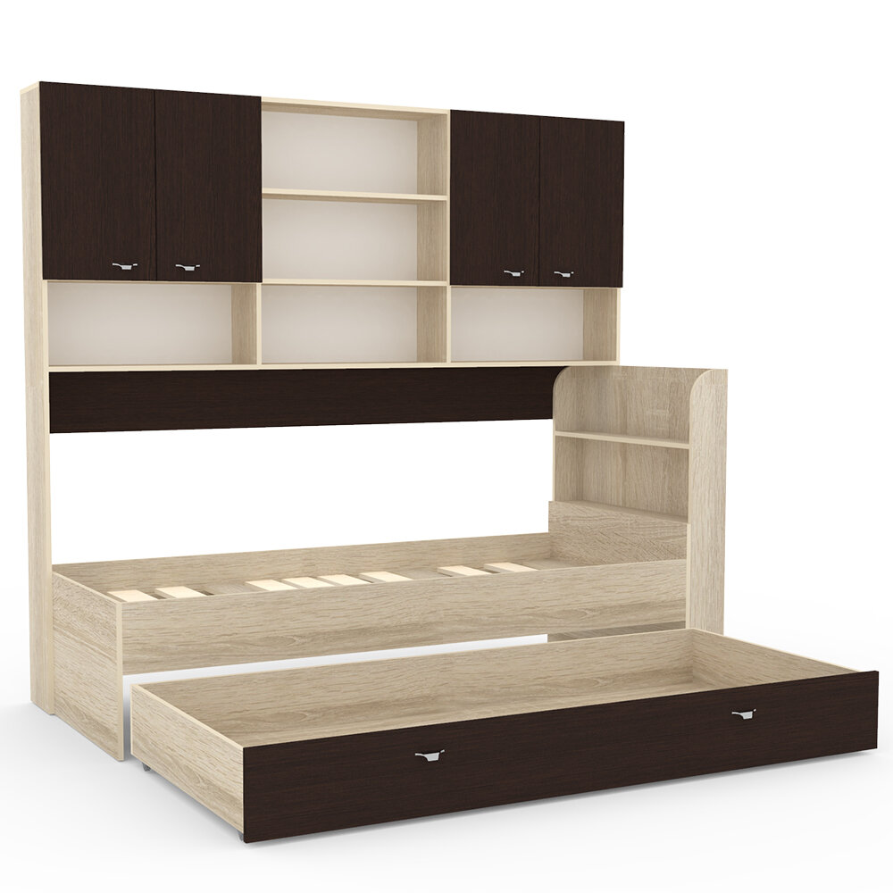 Двуспальная кровать Голден кидс 8 Дуб Сонома Венге