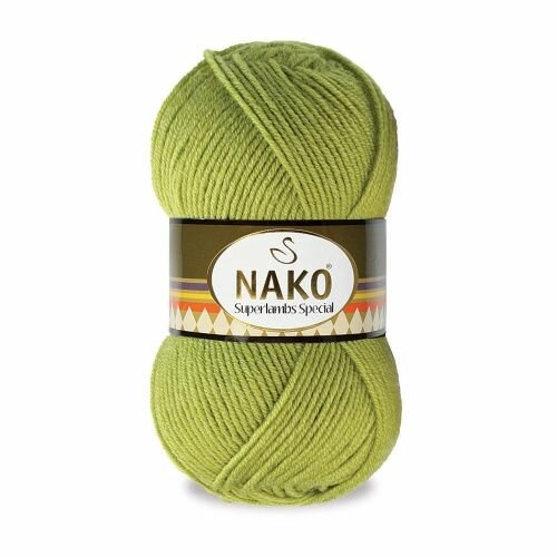 Пряжа Nako Superlambs special 23107 (5 мотков по 100г/200м) салатовый