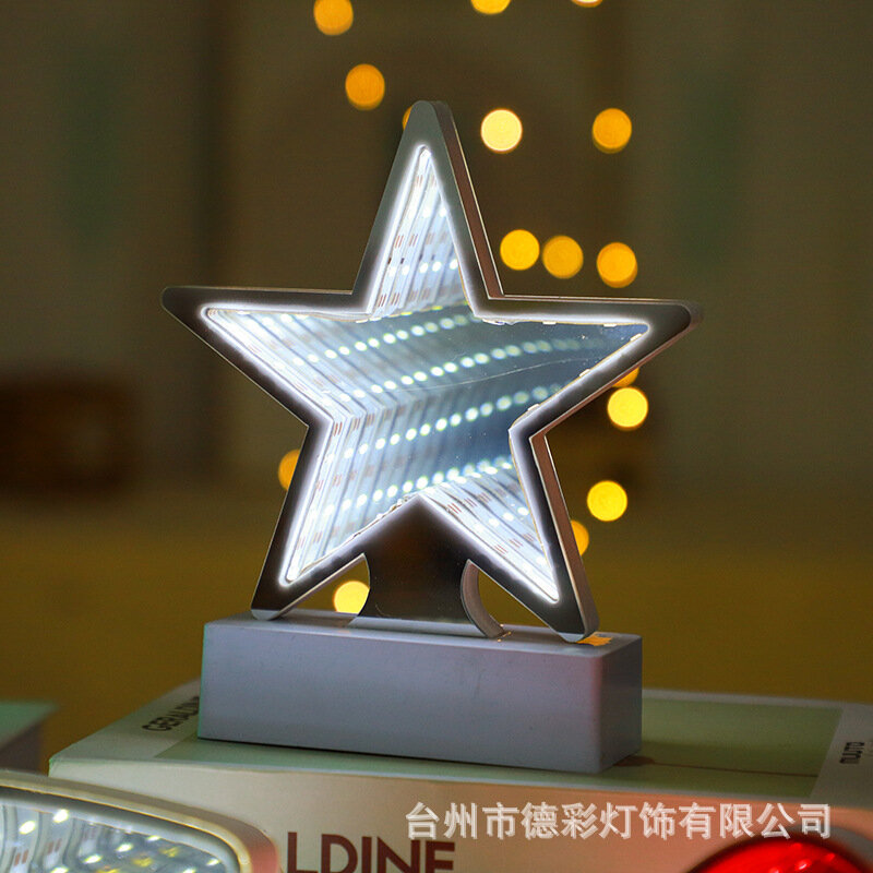 Светодиодный светильник в форме туннеля, рождественский 3D эффект, зеркальный свет, рождественская шапка, ночник для рождественской елки, декоративный свет для атмосферы