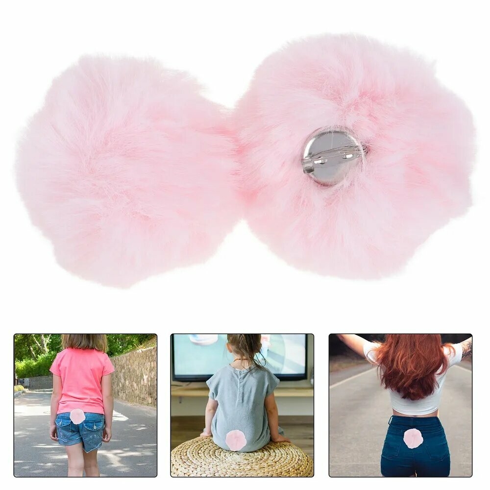 2 Штуки Кроличьих Хвостов, Из Мягкого Пухового Материала, Для Декора Костюмов И Мероприятий