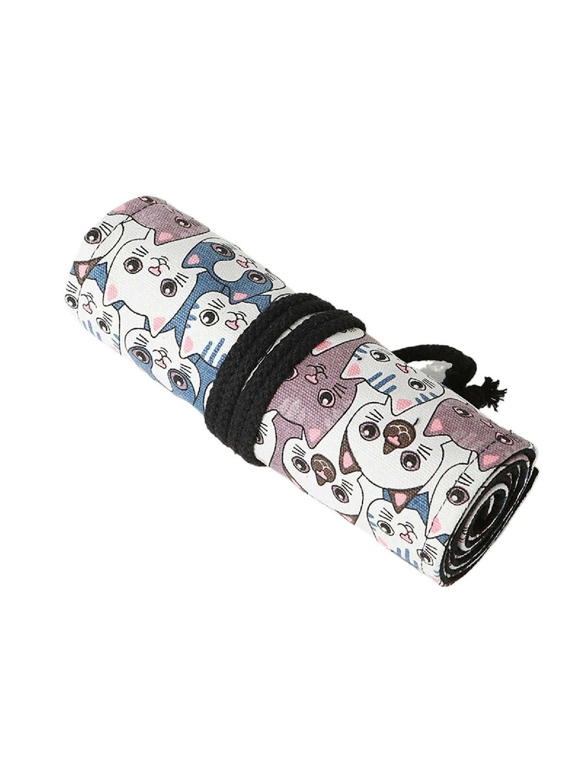 12/24/36/48/72 Отверстия Сумка-органайзер для карандашей Холщовая сумка-рулон для карандашей