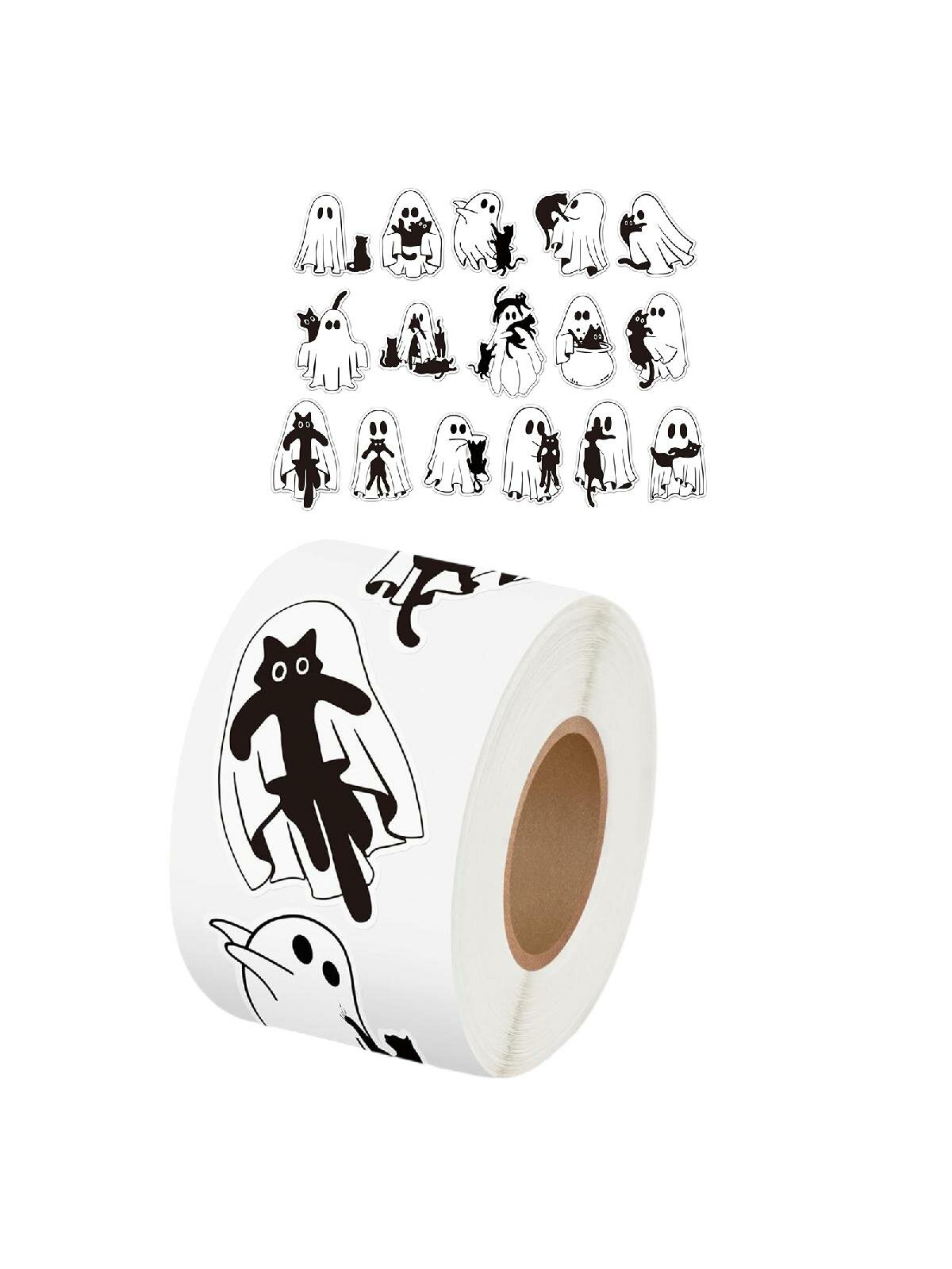 500шт Призрачная наклейка на Хэллоуин для украшения дома в стиле арт-крафт, скрапбукинг
