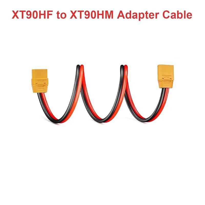 Кабель XT90H с кольцевым терминалом, силиконовая изоляция, 12 AWG, XT90H-F to XT90H-M, 3m-9.84FT