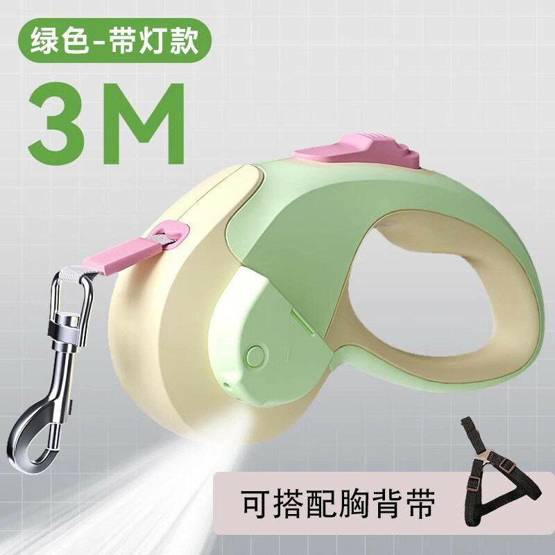 Поводок, тяговая веревка, автоматическая прогулочная веревка, взрывозащищенная, с одной кнопкой, флуоресцентная лента, отражающая полоска, прогулочная веревка