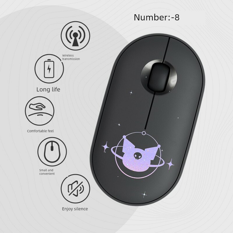 Беспроводная мышь Kuromi с зарядкой, бесшумная Bluetooth, двойной режим, домашний офис, настольная внешняя мышь