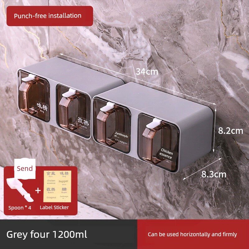 Настенная полка для специй без сверления, органайзер для приправ, держатель для специй, настенный органайзер для специй