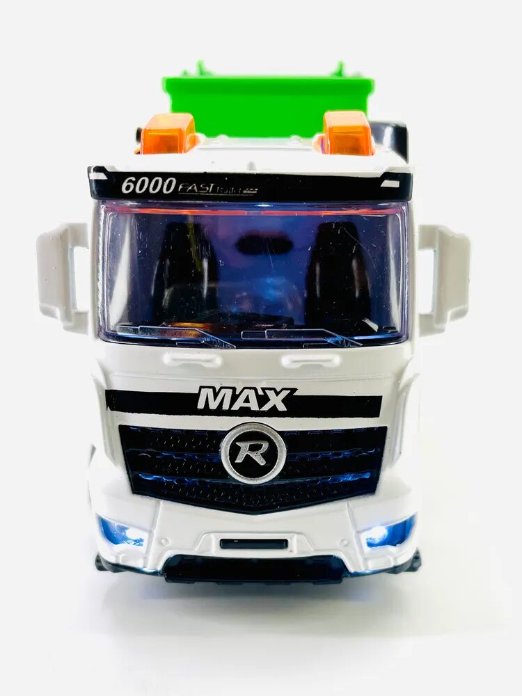 Игрушечная машинка мусоровоз металлопластиковый MAX, 1/43, 19 см, со светом и звуком — фото 1