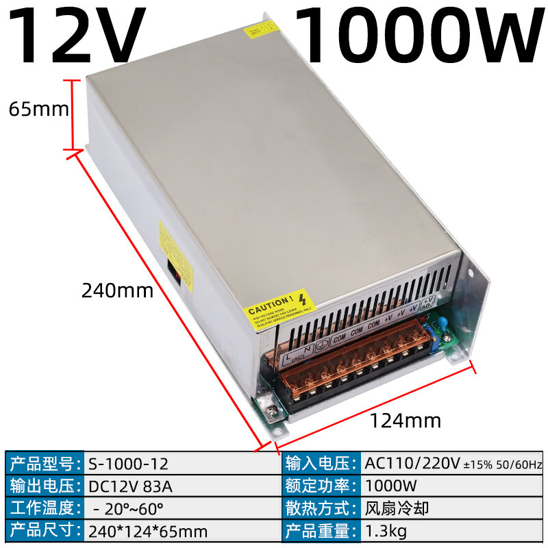 Импульсный блок питания 220В на 12В, 2А/10А/20А/30А/40А/50А, для светодиодных счетчиков, мониторинга освещения, трансформатор постоянного тока.