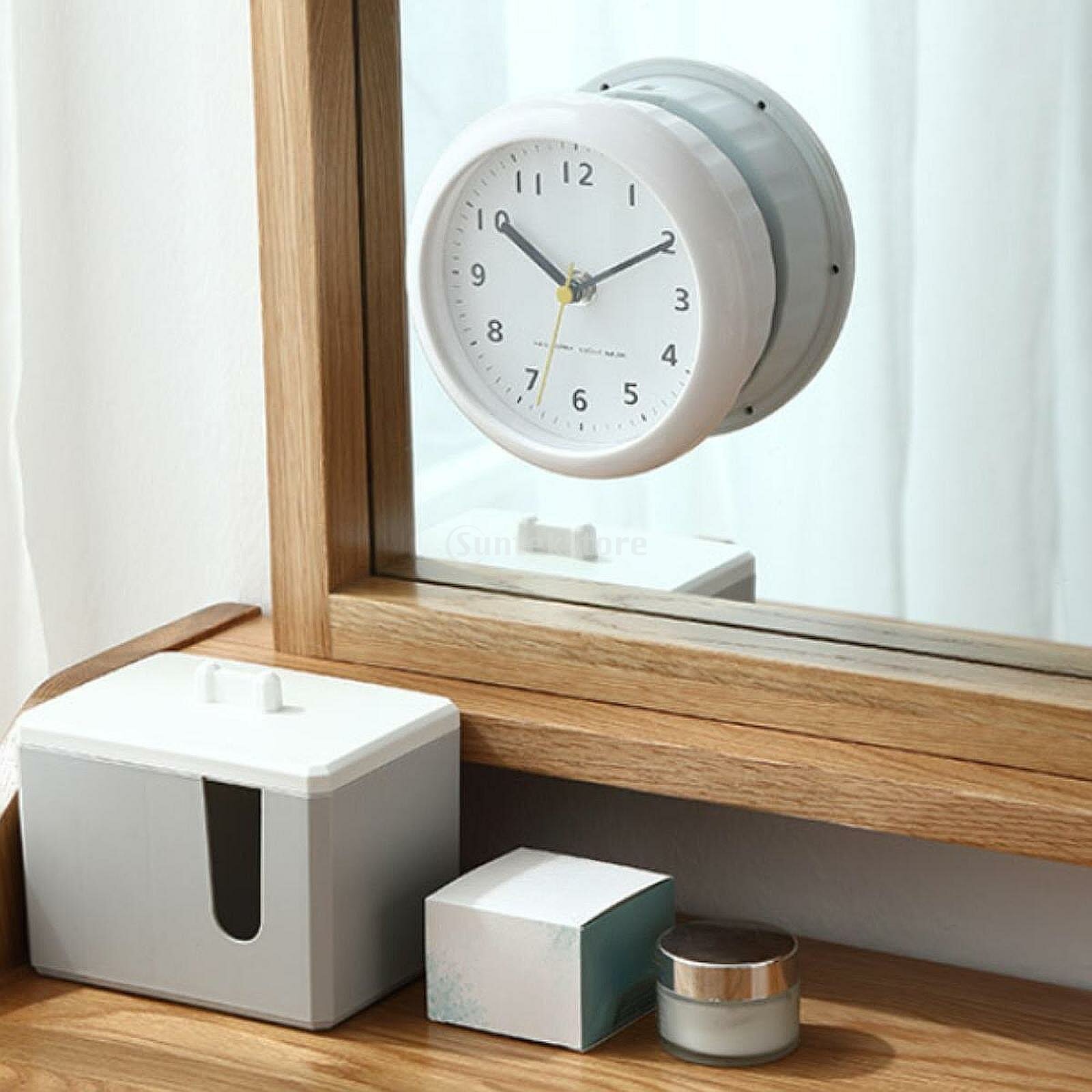 Водонепроницаемые круглые часы для ванной комнаты с присоска