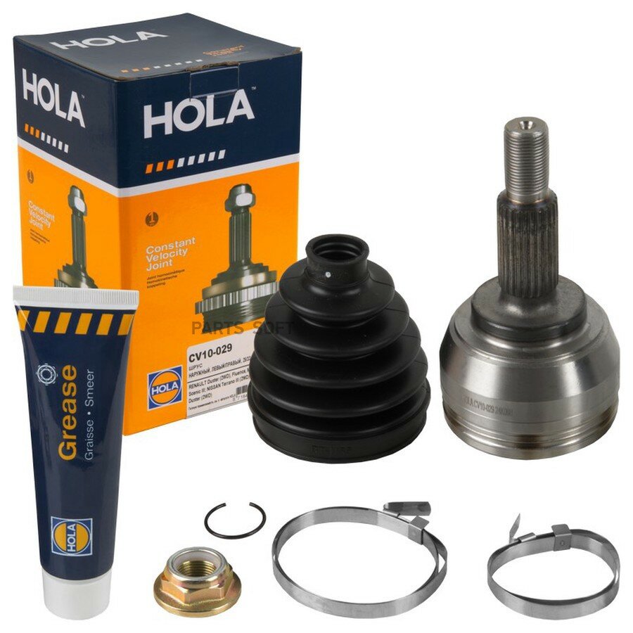 ШРУС наружный RENAULT Duster (2WD), Fluence, Megane III, Scenic III NISSAN Terrano III (2WD) DACIA от официального дистрибьютора, HOLA, артикул CV10029