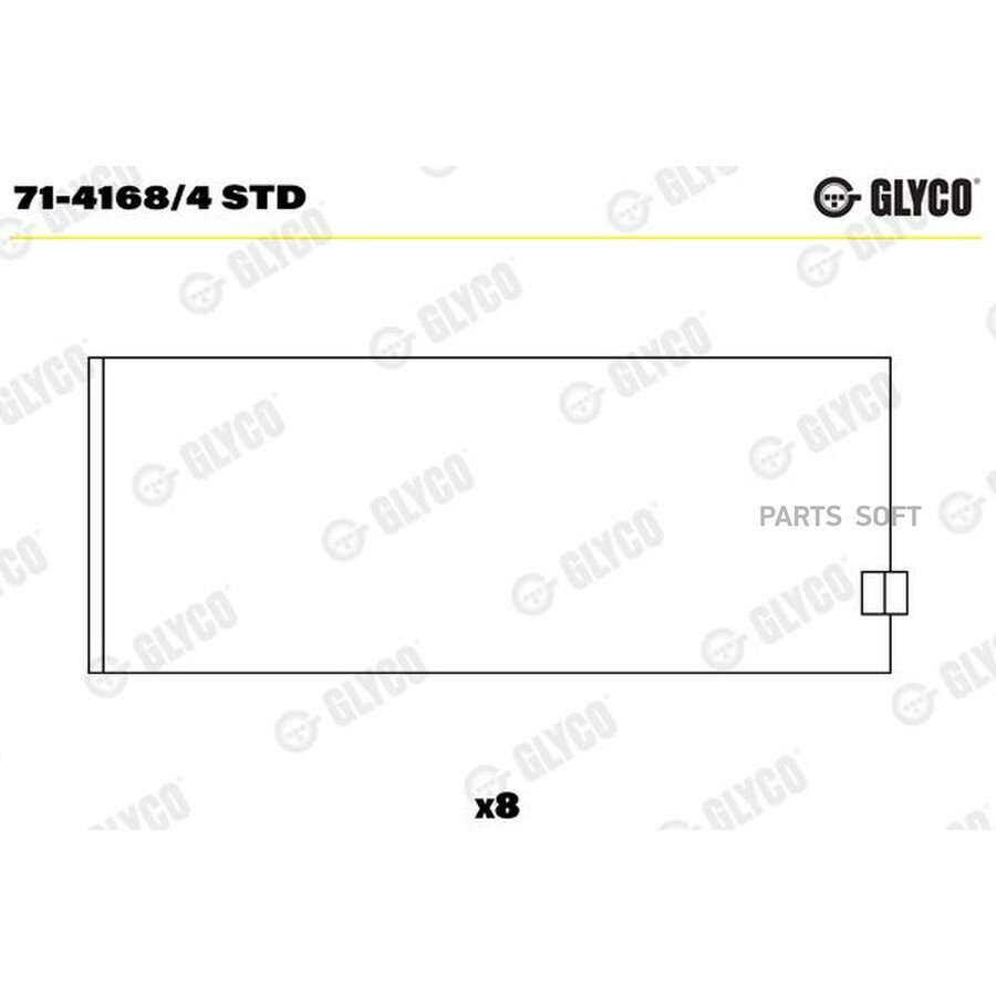 Вкладыши шатунные к-кт STD (4) Alfa Romeo 75/90/155/164/Alfetta 1.6-2.0 80> от официального дистрибьютора, GLYCO, артикул 7141684STD