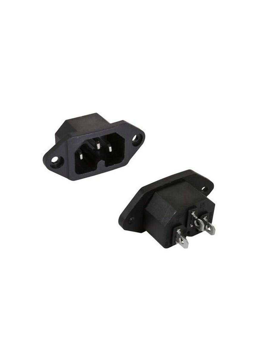 Разъем питания сетевой AC-012 C16 IEC 320 / 250 В 10 А 3 контакта / черный нейлон