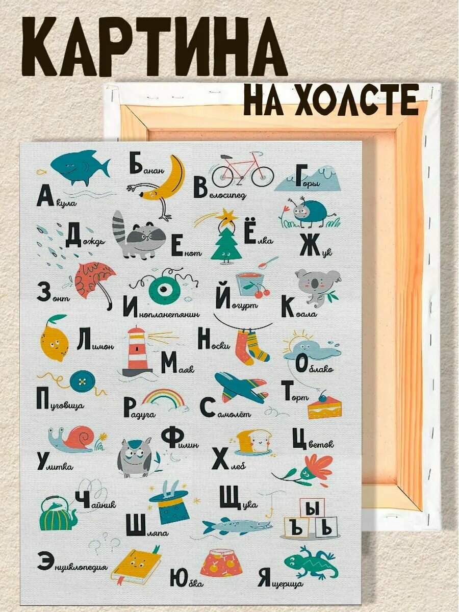 Картина на стену в детскую комнату Алфавит
