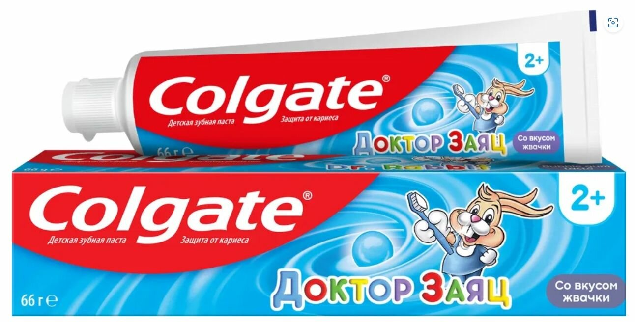 Colgate Детская зубная паста Доктор Заяц Вкус жвачки, 50 мл
