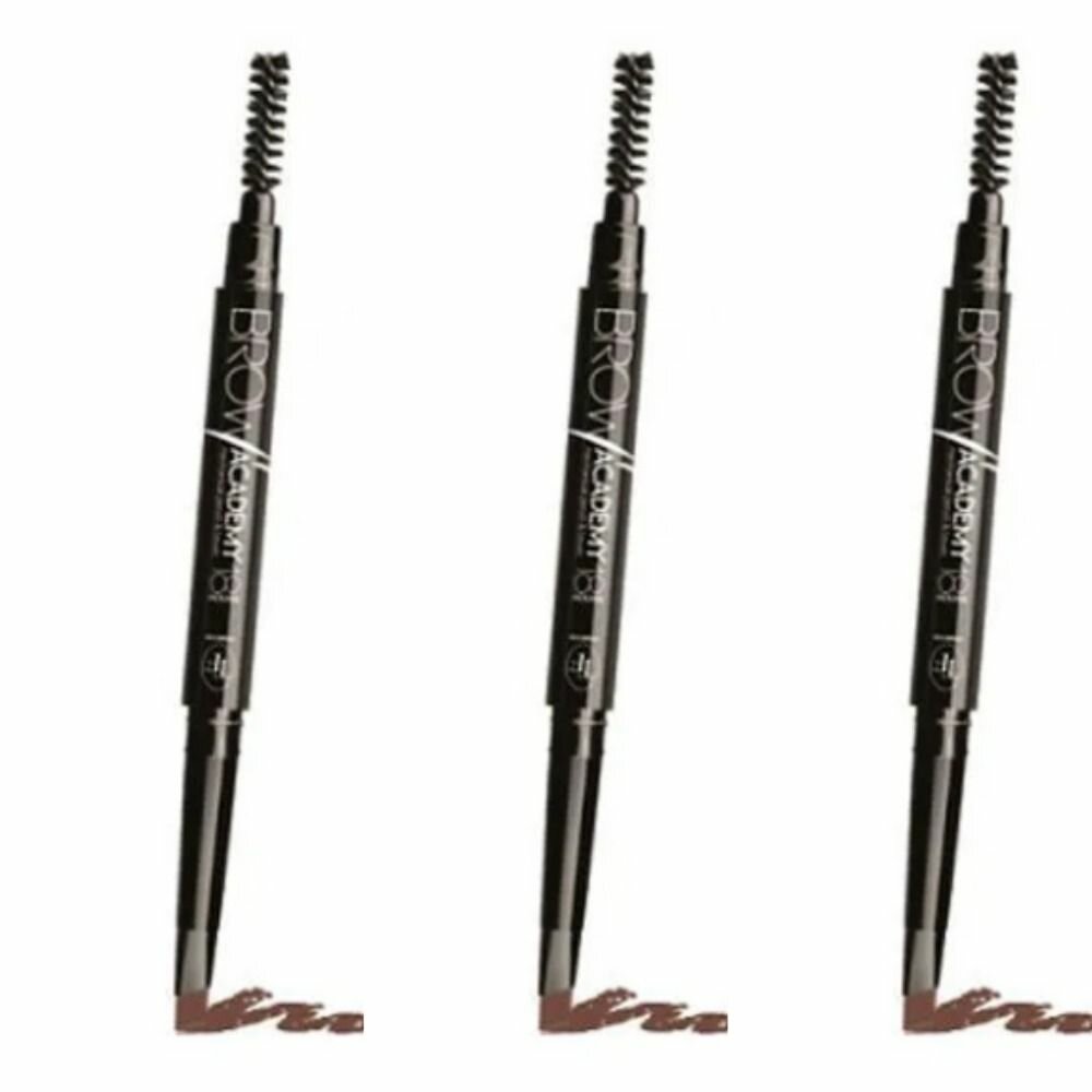 TF Cosmetics Карандаш для бровей Brow Academy, механический, со щеточкой, влагостойкий, тон 303 натуральный коричневый, 3 шт