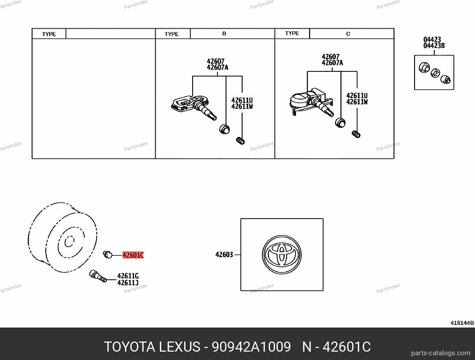 Гайка крепления колеса M12x1.5 ключ 19 Toyota All, TOYOTA 90942A1009