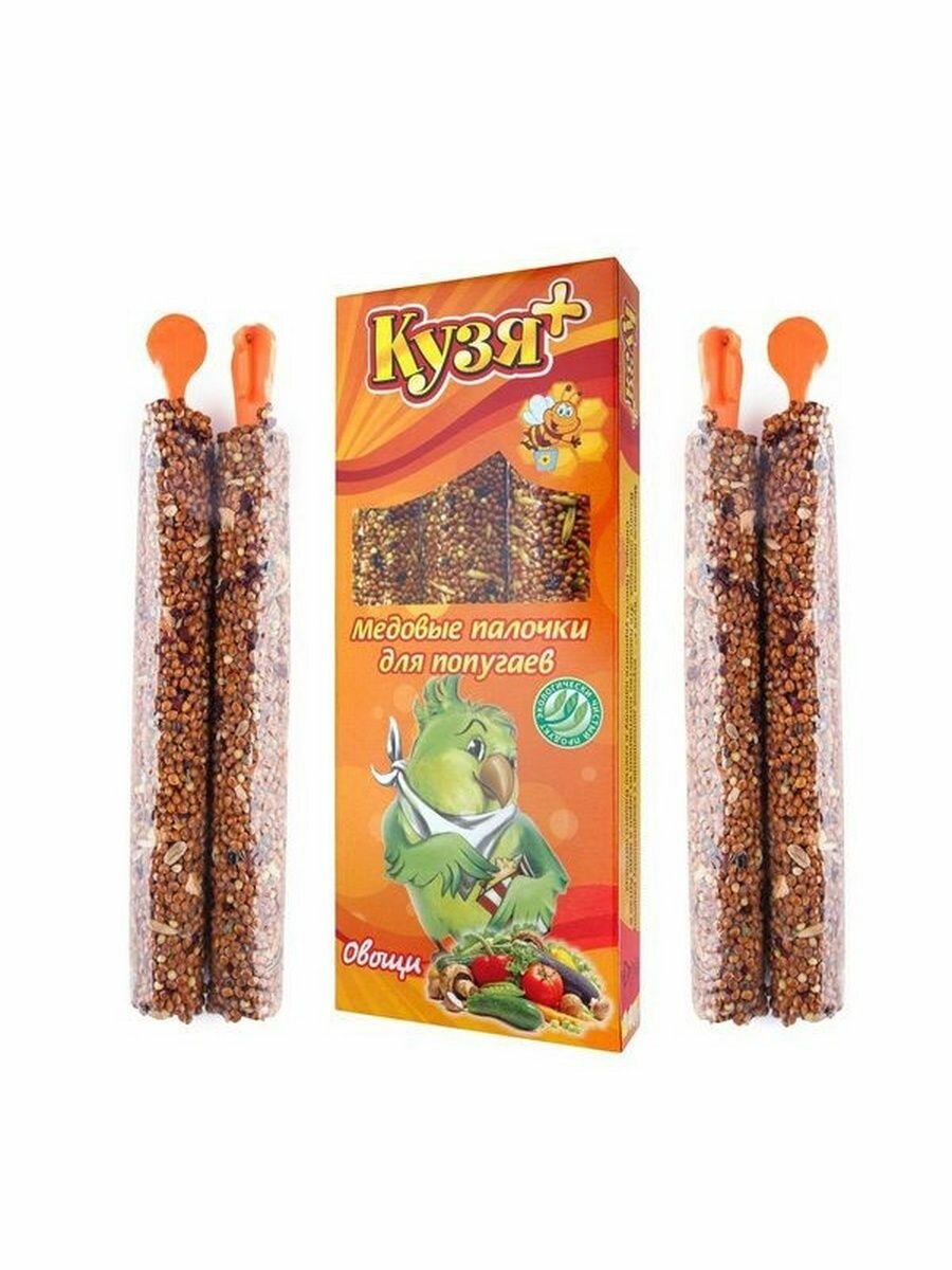 Кузя+ медовые палочки для попугаев Овощи (4шт)