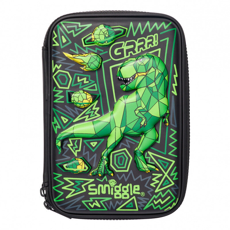 Пенал Smiggle с голографическим эффектом, большой, прозрачно-зеленый