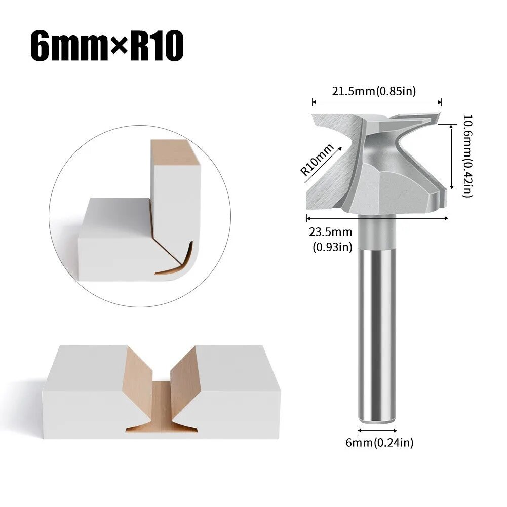 Фреза V-образная 6 мм R10, Cutting Edge Length: 03