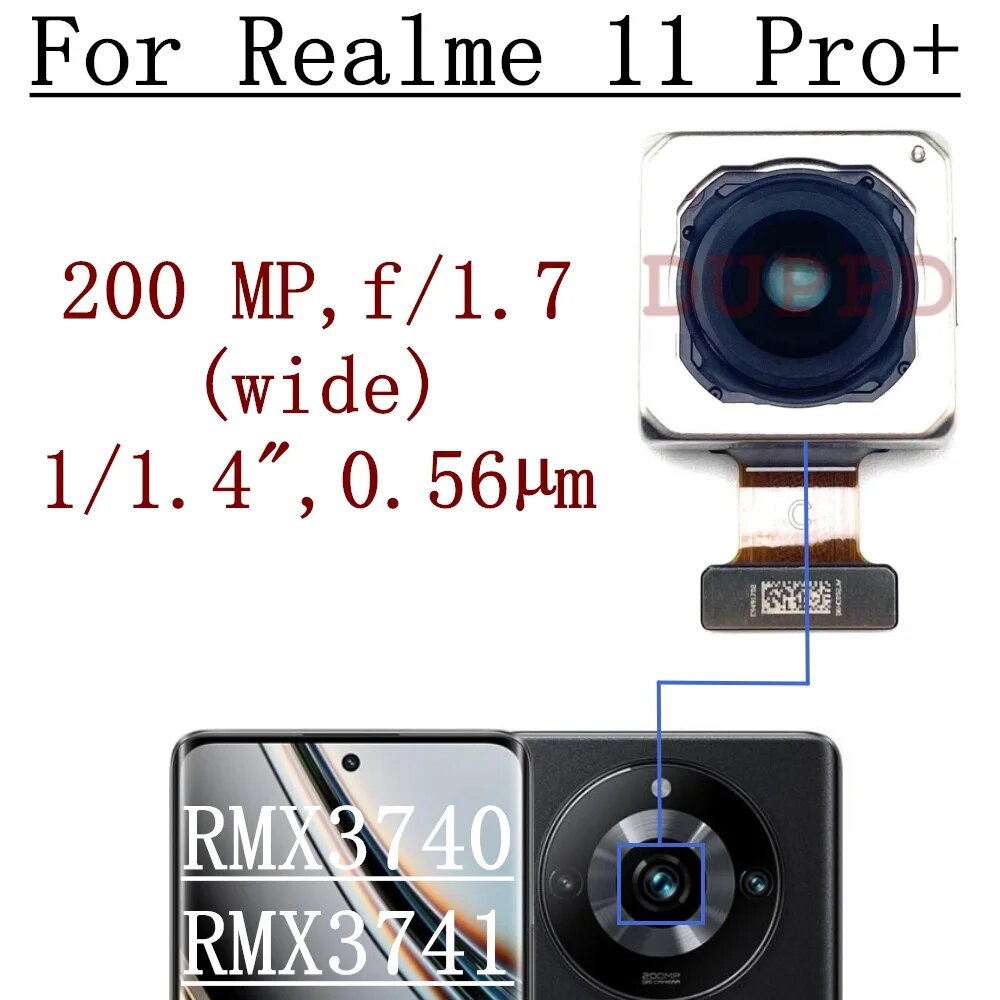 Оригинальная передняя и задняя камера для Realme 11 Pro + 11 Pro RMX3740, RMX3741 11 Pro plus Main