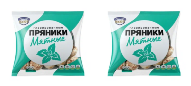 Пряники Полёт, Мятные, 300 гр, 2 шт