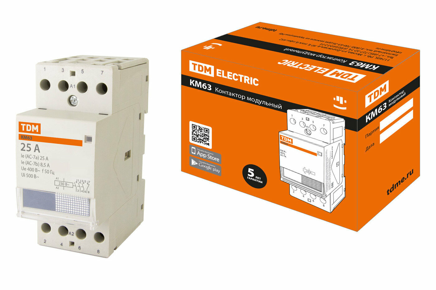 Контактор модульный КМ63/4-25 3НО;1НЗ, SQ0213-0017 (1 шт.)