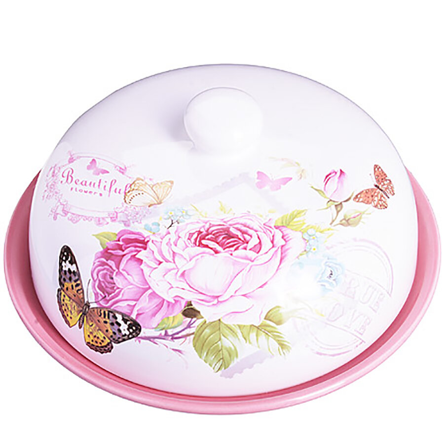 Блюдо для блинов с крышкой Loraine, доломит, 23,8 см