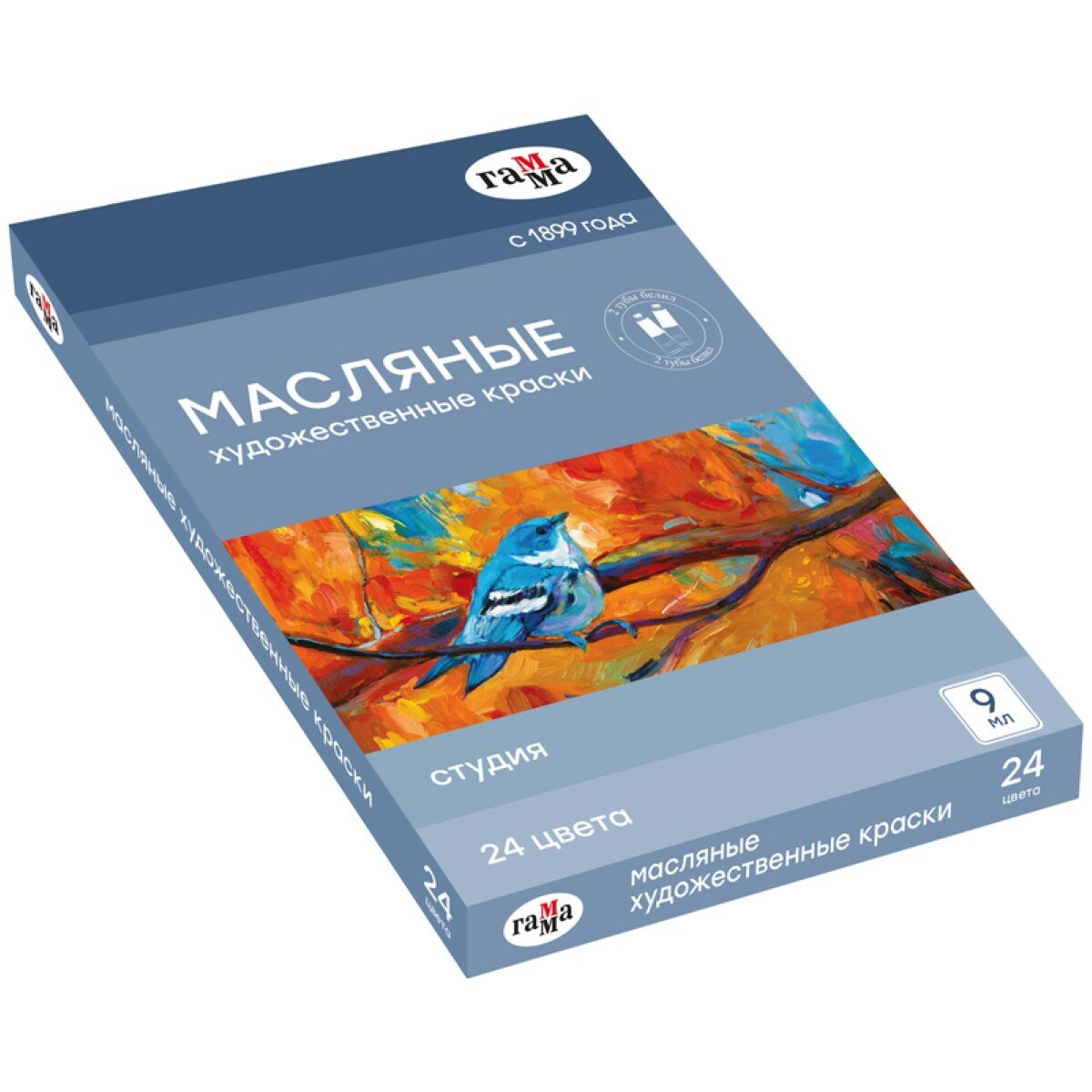 Масло набор гамма "Студия" 24 цвета по 9мл в тубах, художественные краски