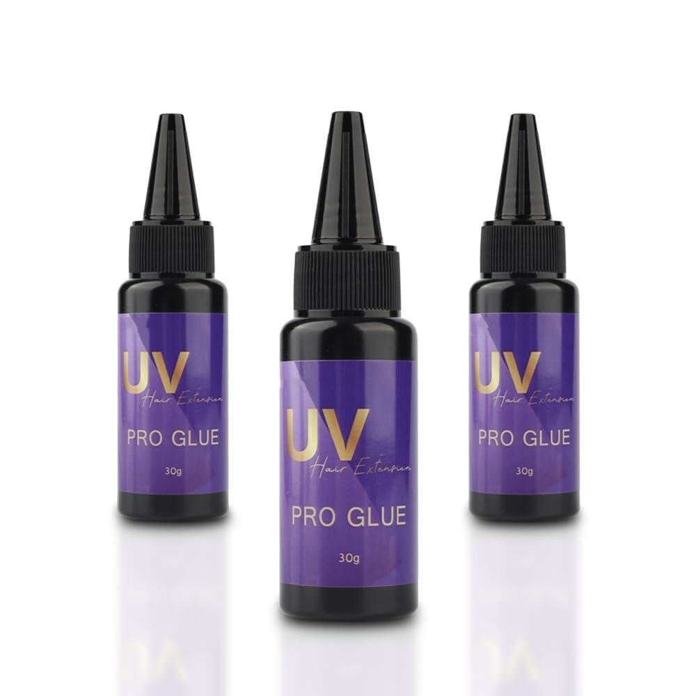 Клей для наращивания волос, УФ, 3 шт, прозрачный, водостойкий, быстросохнущий, 30 грамм