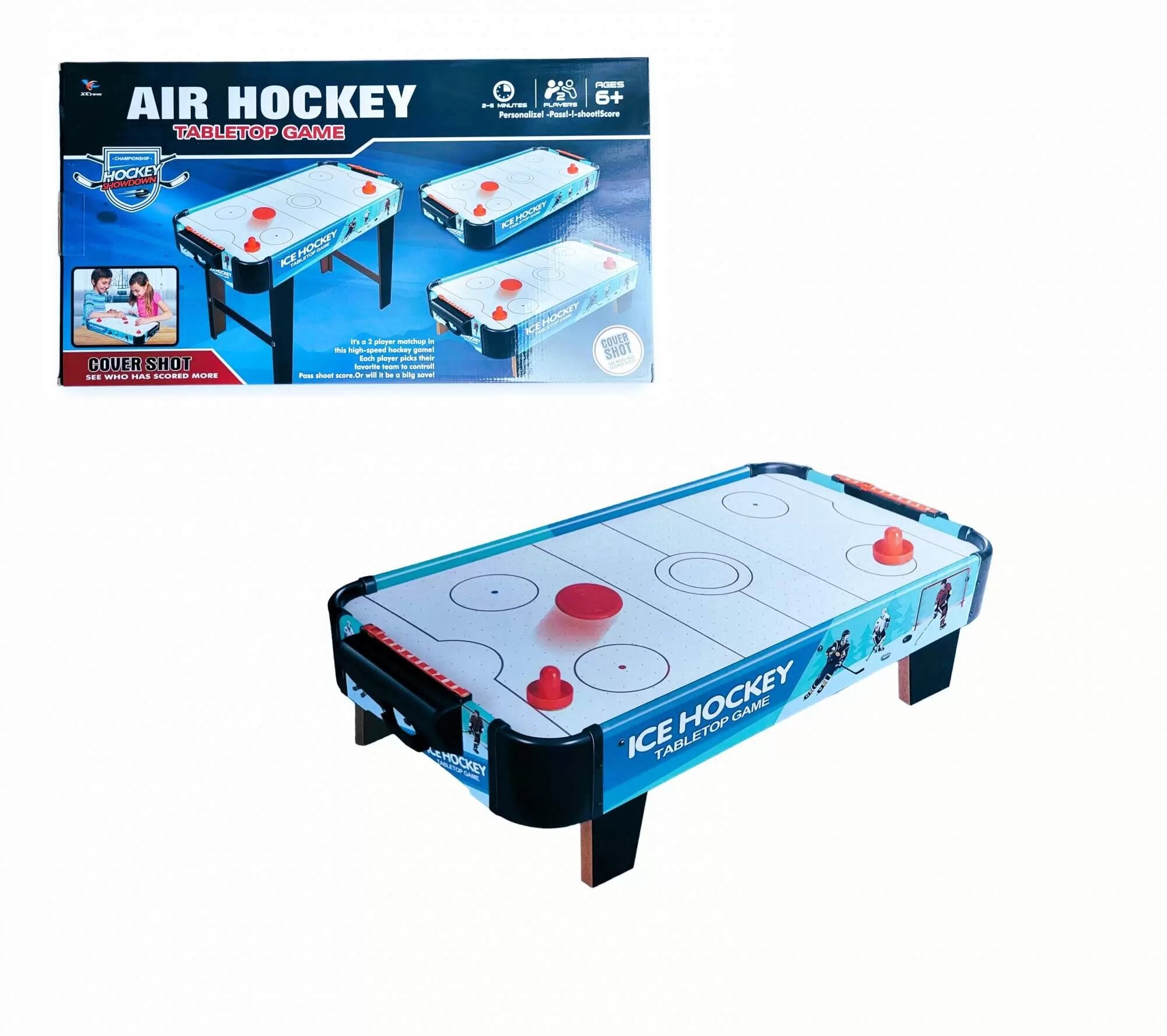 Аэрохоккей деревянный с поддувом на ножках 76 см. (2551)