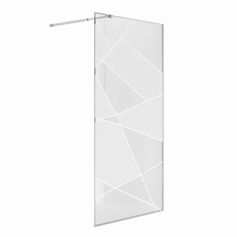 Душевая перегородка Niagara Nova NG-660-10 100х195, профиль хром, стекло прозрачное с рисунком