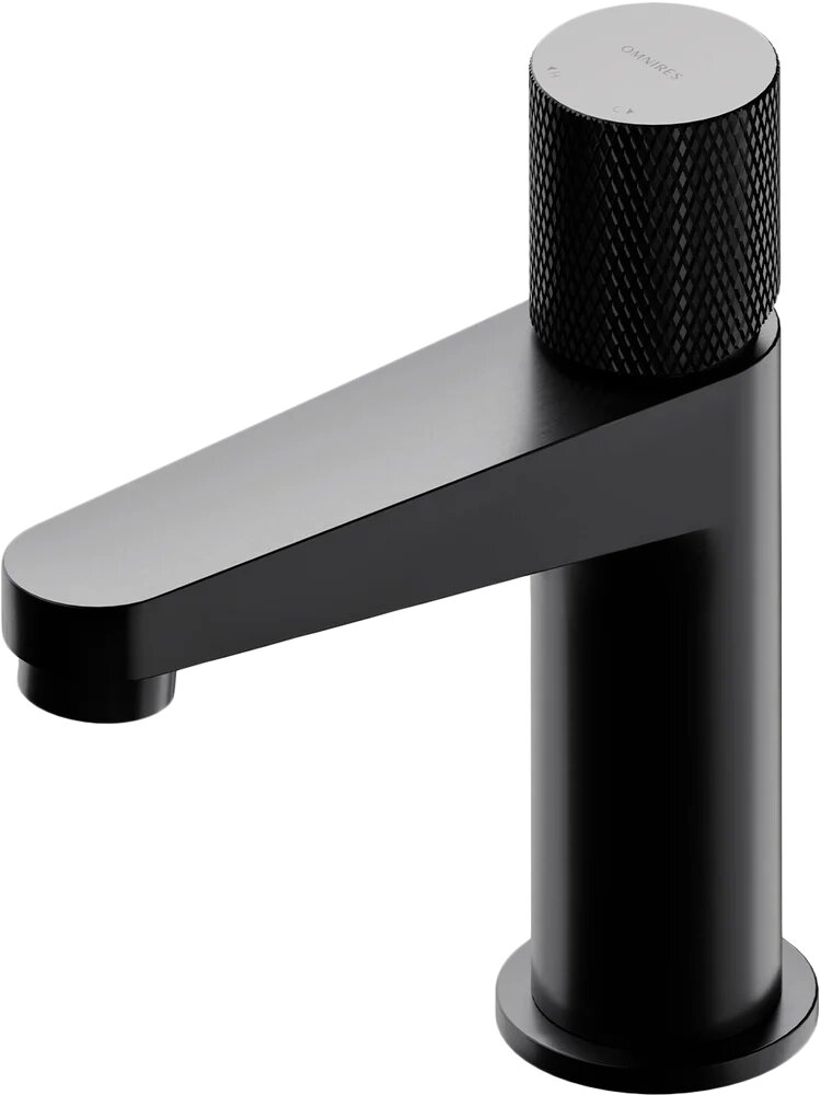 Смеситель для раковины Omnires Contour CT8010AT черный, матовый, кран для ванной в раковину, из латуни, рычажный, с керамическим картриджем